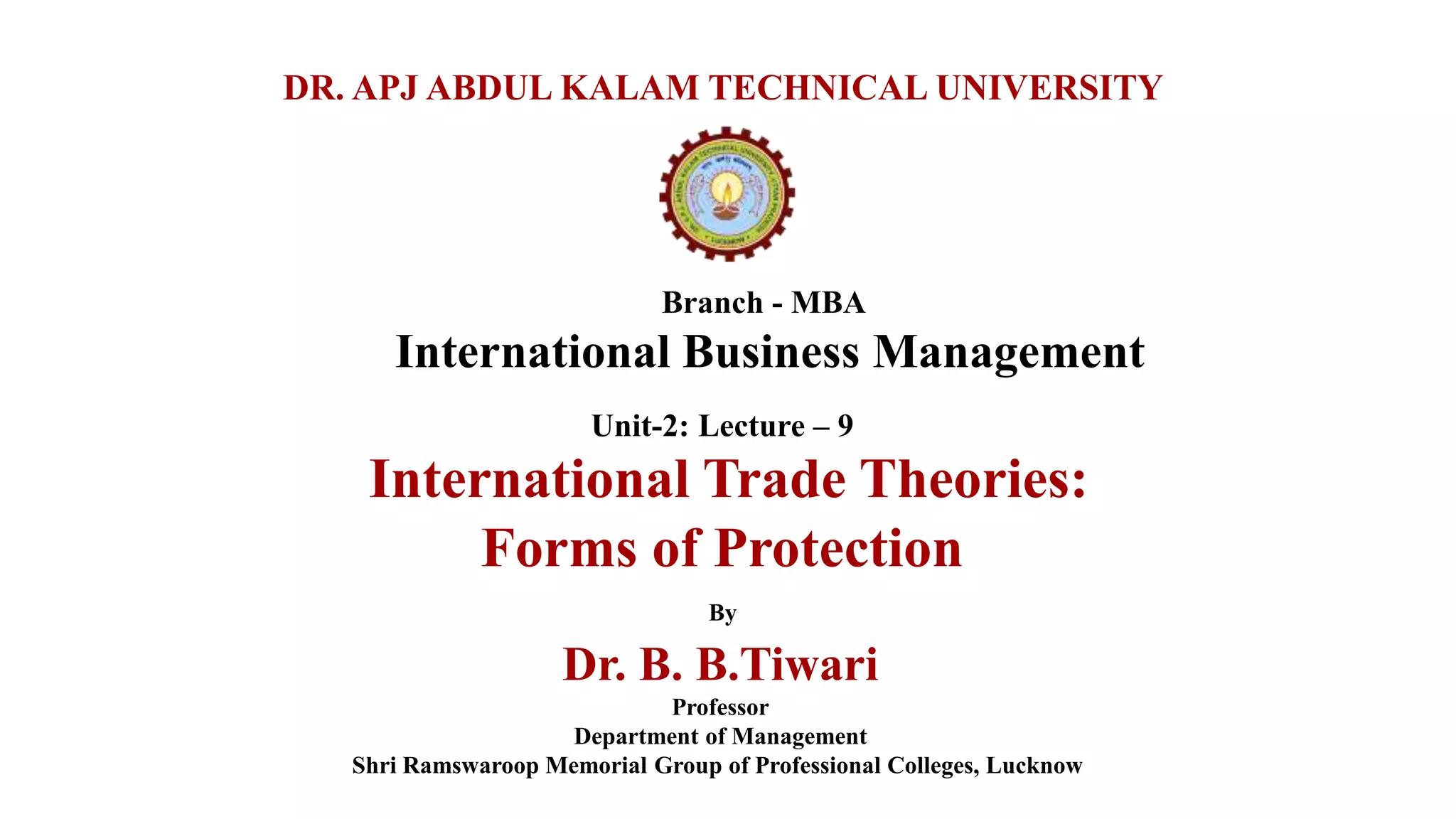 Unit- 2: lecture-9 (forms of protection) | PPT