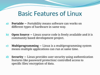 Comprehensive Overview of Linux Operating System: Features ...