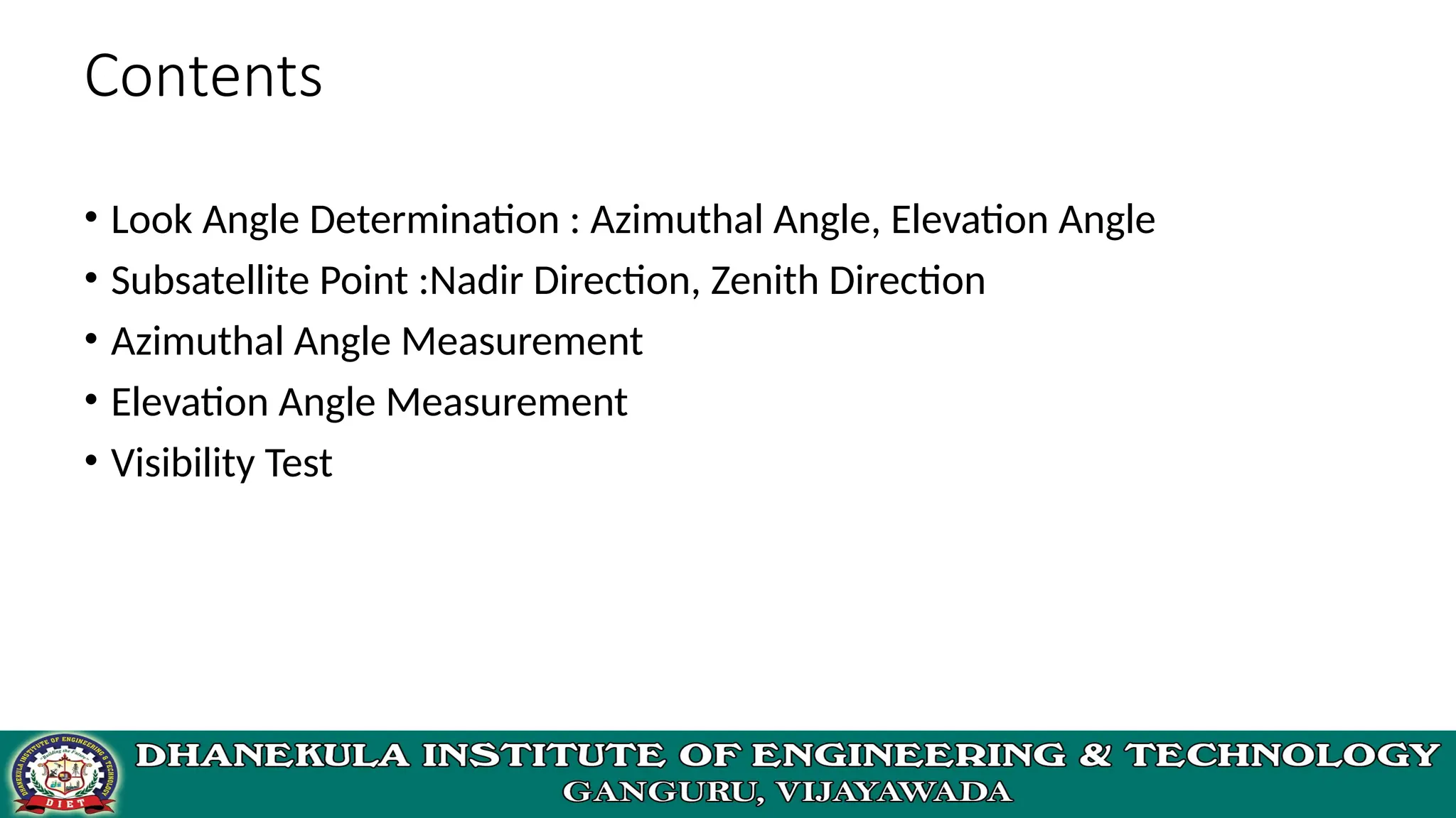 Unit-2 Look Angle Determination.ppt inSC | PPT
