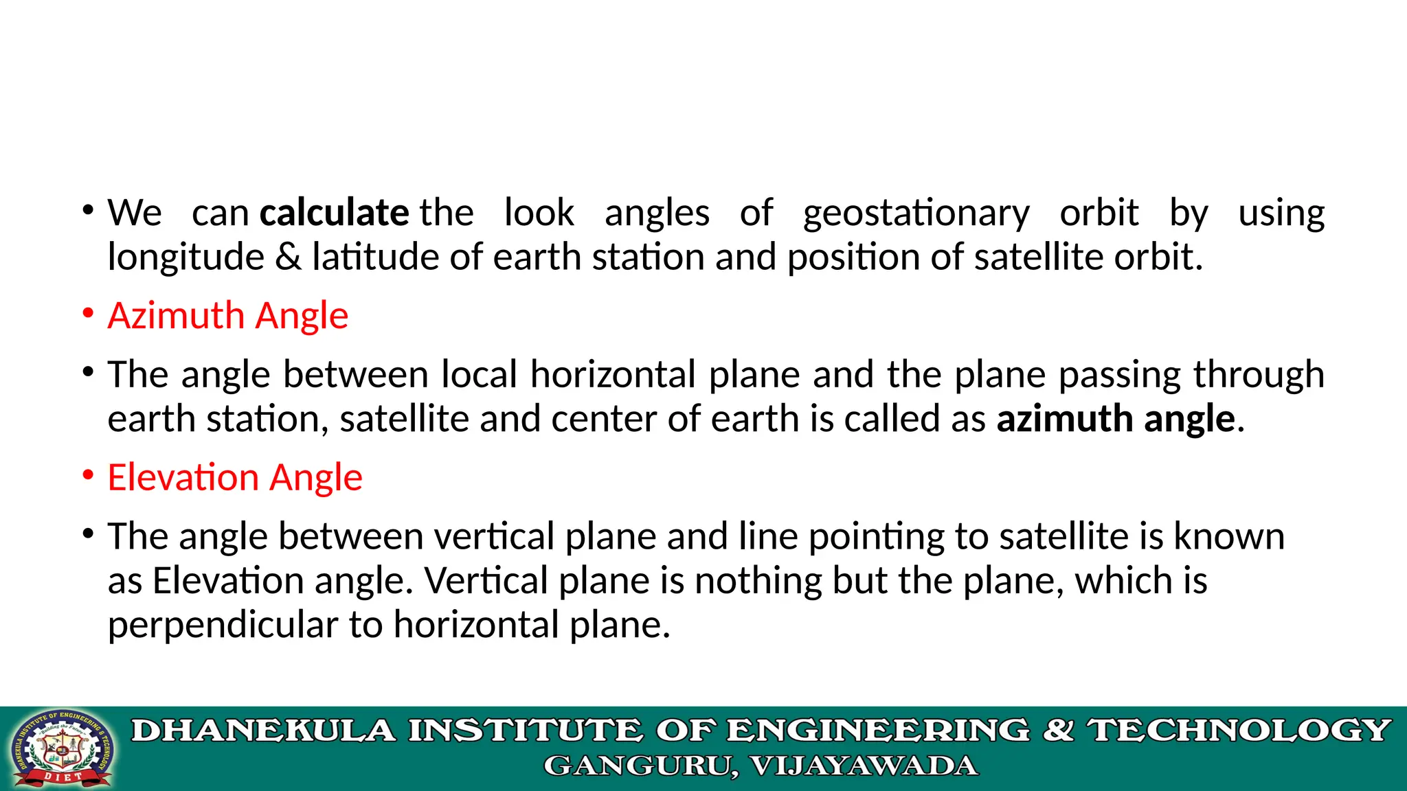 Unit-2 Look Angle Determination.ppt inSC | PPT