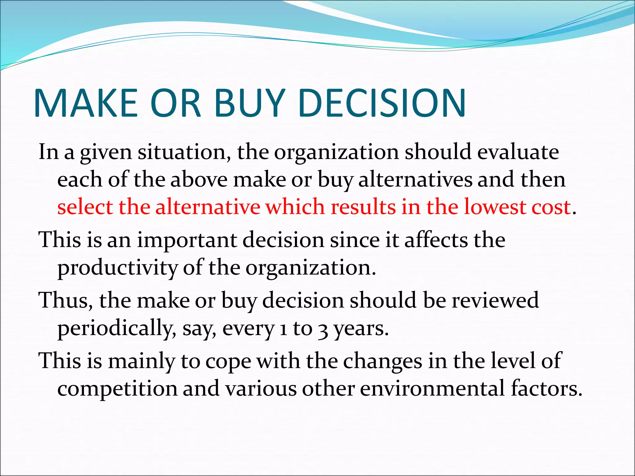 Make or buy decision | PPT