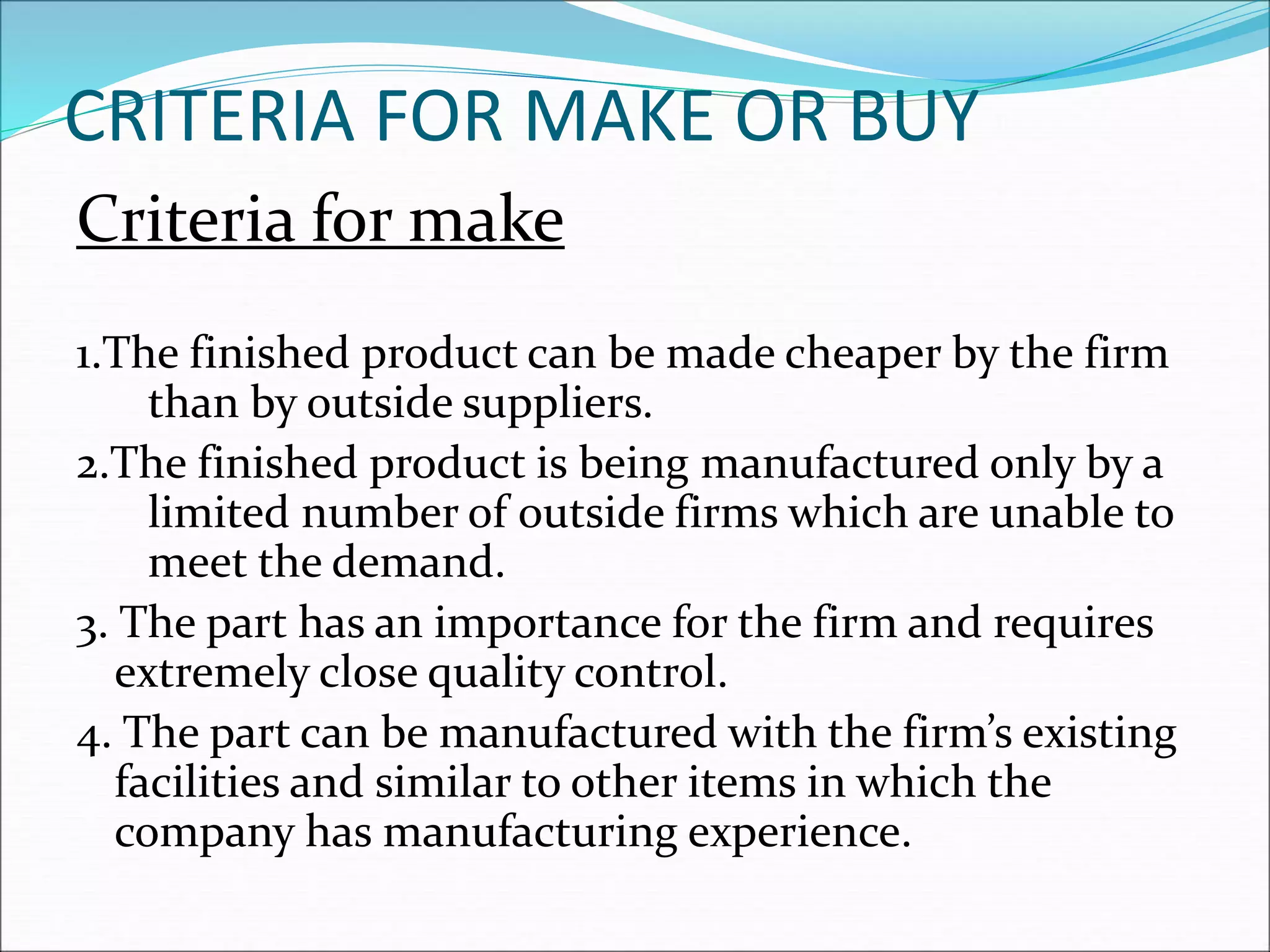 Make or buy decision | PPT