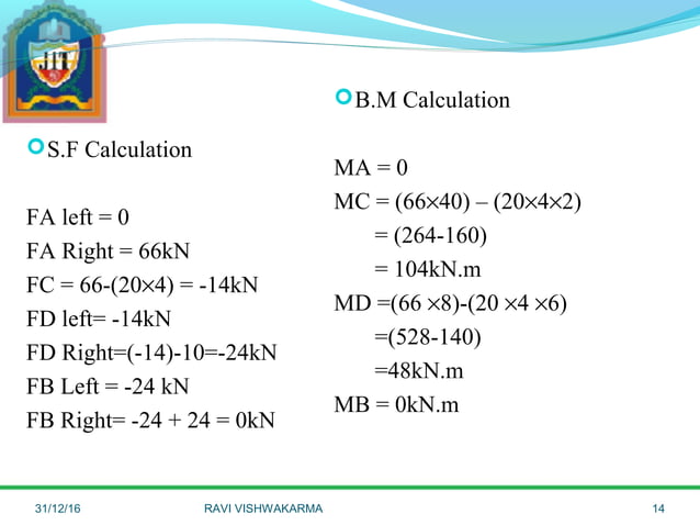 SFD & BMD | PPT | Physics | Science