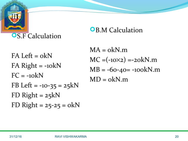 SFD & BMD | PPT | Physics | Science