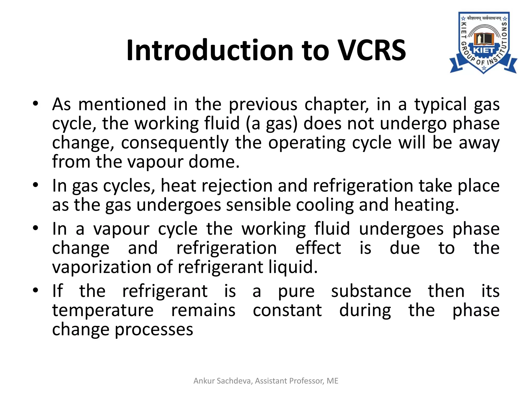 Performance Enhancement of a simple VCR Cycle | PDF