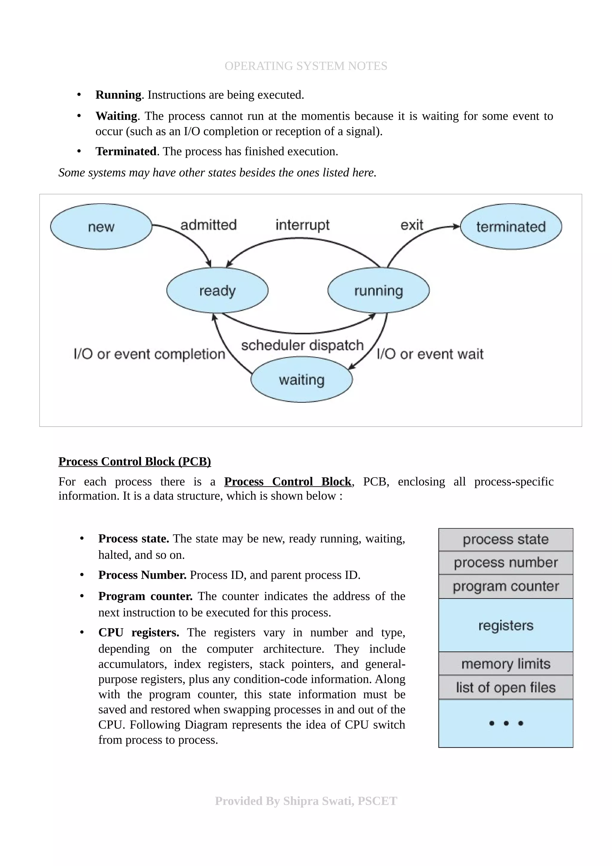 Operating System-Concepts of Process | PDF