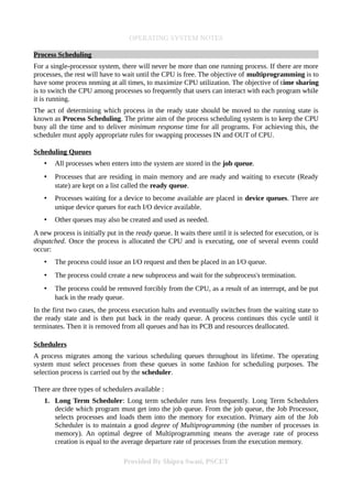 Operating System-Concepts of Process | PDF