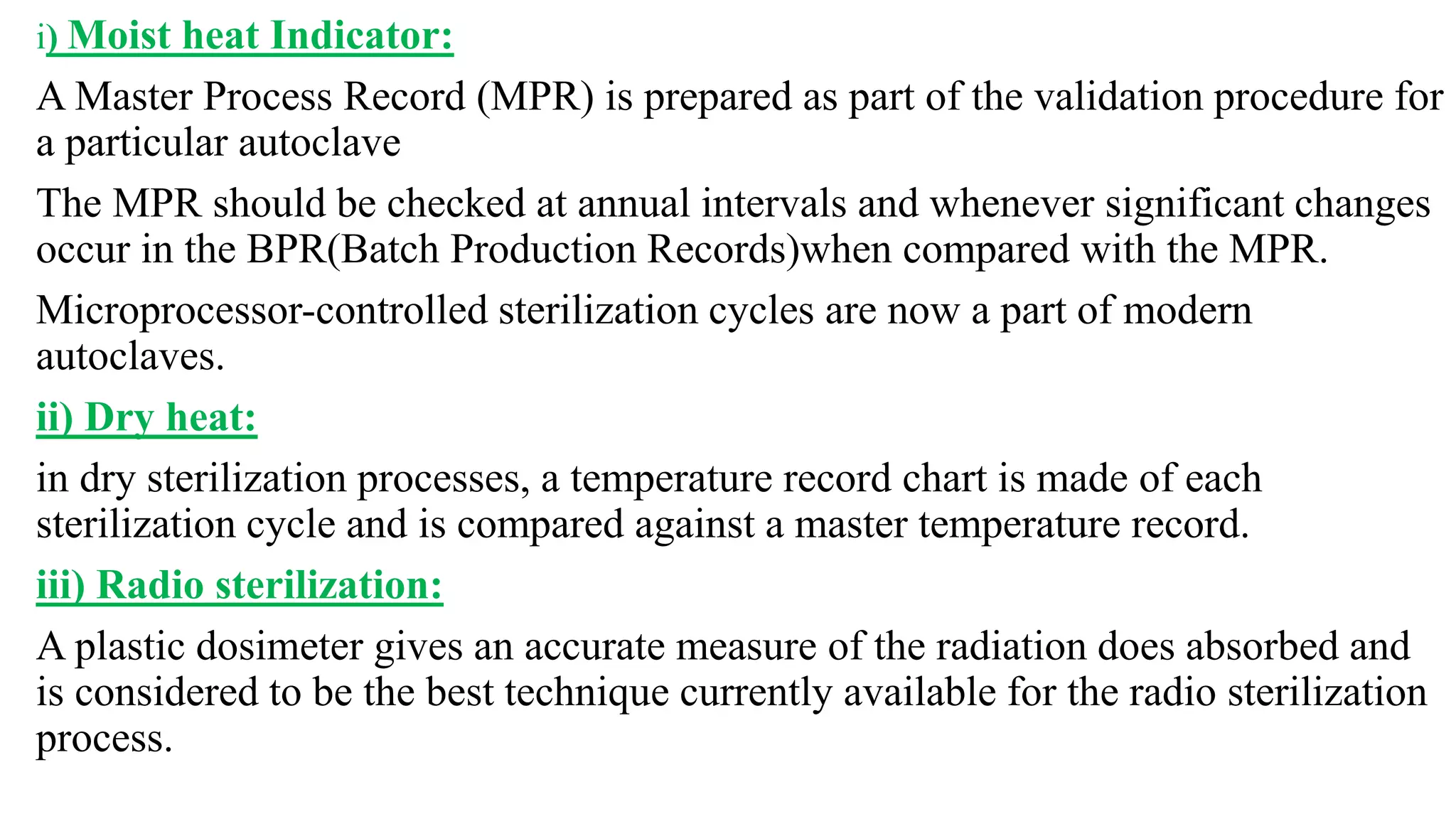 Evaluation of the efficiency of sterilization methods. Sterility ...