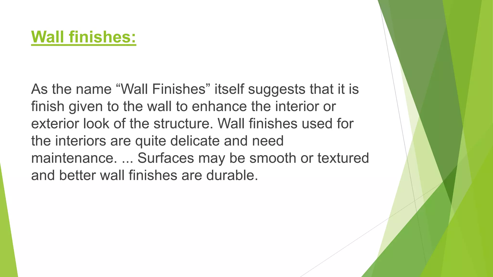 Interior Wall Finishes | PPTX
