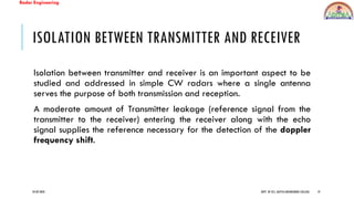 CW RADAR, FMCW RADAR, FMCW ALTIMETER, AND THEIR PARAMETERS | PDF
