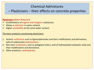 Concrete Technology: Chemical and Mineral Admixture | PPTX