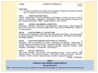 Concrete Technology: Chemical and Mineral Admixture | PPTX