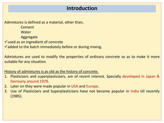 Concrete Technology: Chemical and Mineral Admixture | PPTX