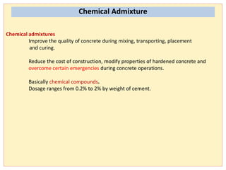 Concrete Technology: Chemical and Mineral Admixture | PPTX