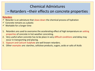 Concrete Technology: Chemical and Mineral Admixture | PPTX