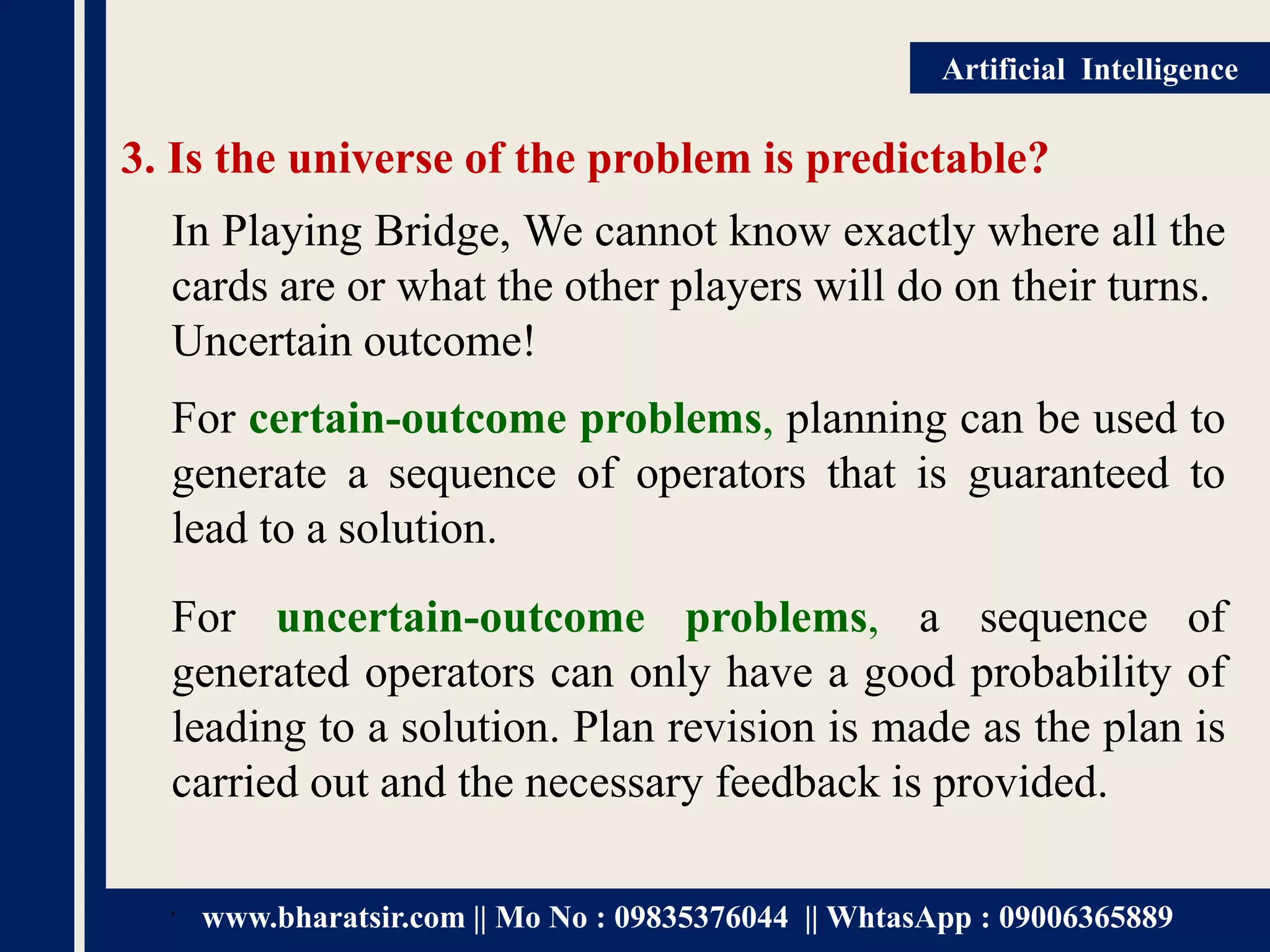 Problem Characteristics in Artificial Intelligence | PPT