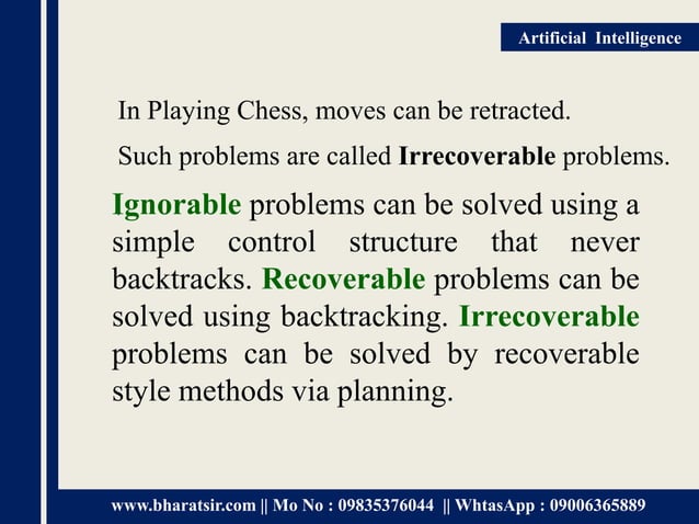 Problem Characteristics in Artificial Intelligence | PPTX