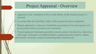 UNIT - 2 project management Project-Appraisal.pptx