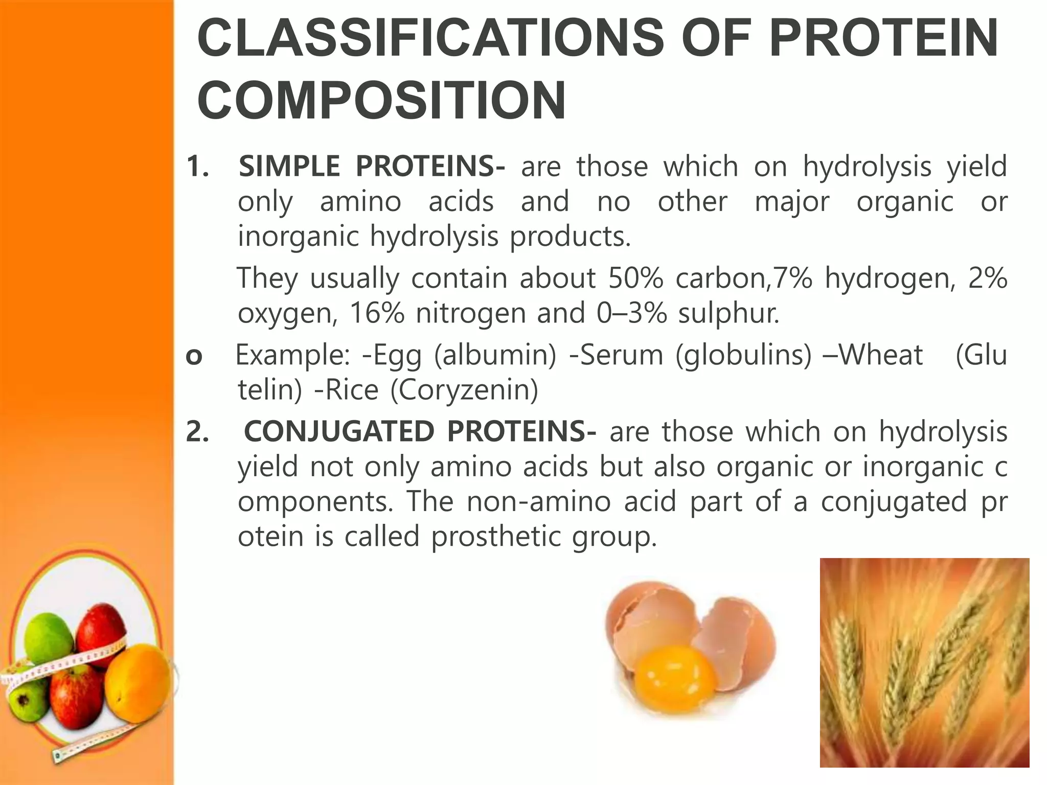 Proteins classification, source, function & RDA | PPTX