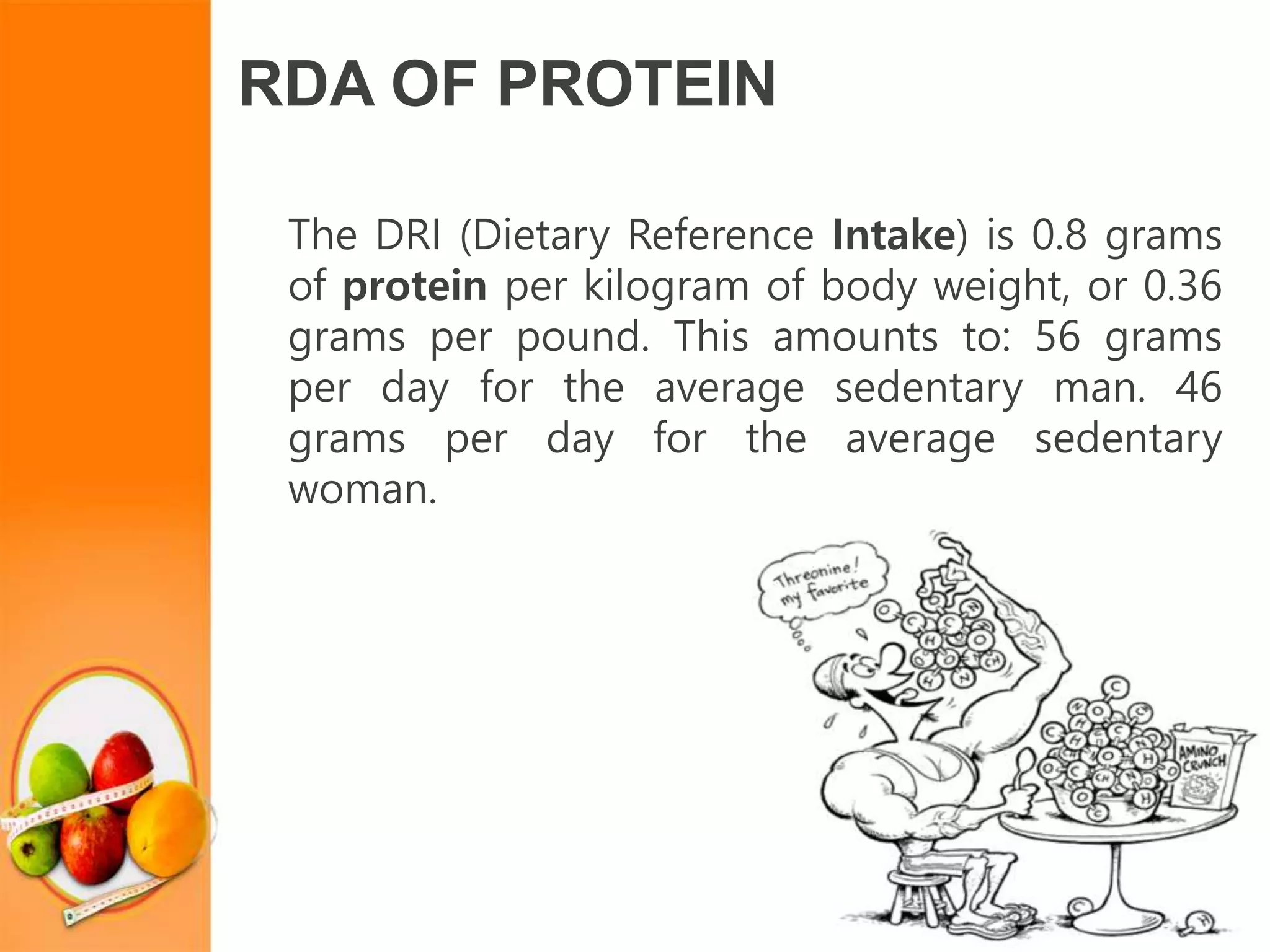 Proteins classification, source, function & RDA | PPTX