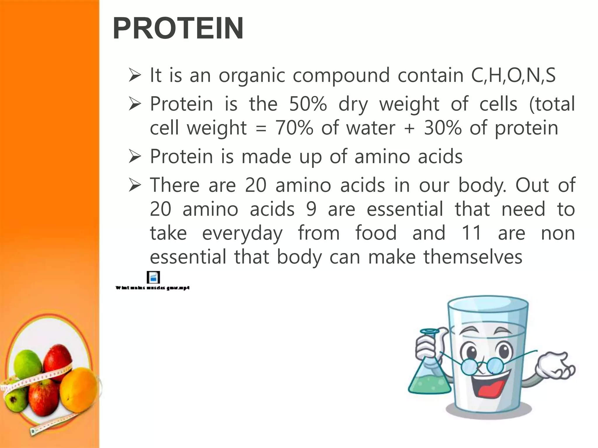 Proteins classification, source, function & RDA | PPTX