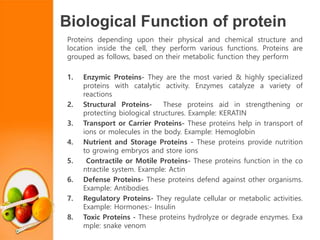 Proteins classification, source, function & RDA | PPTX