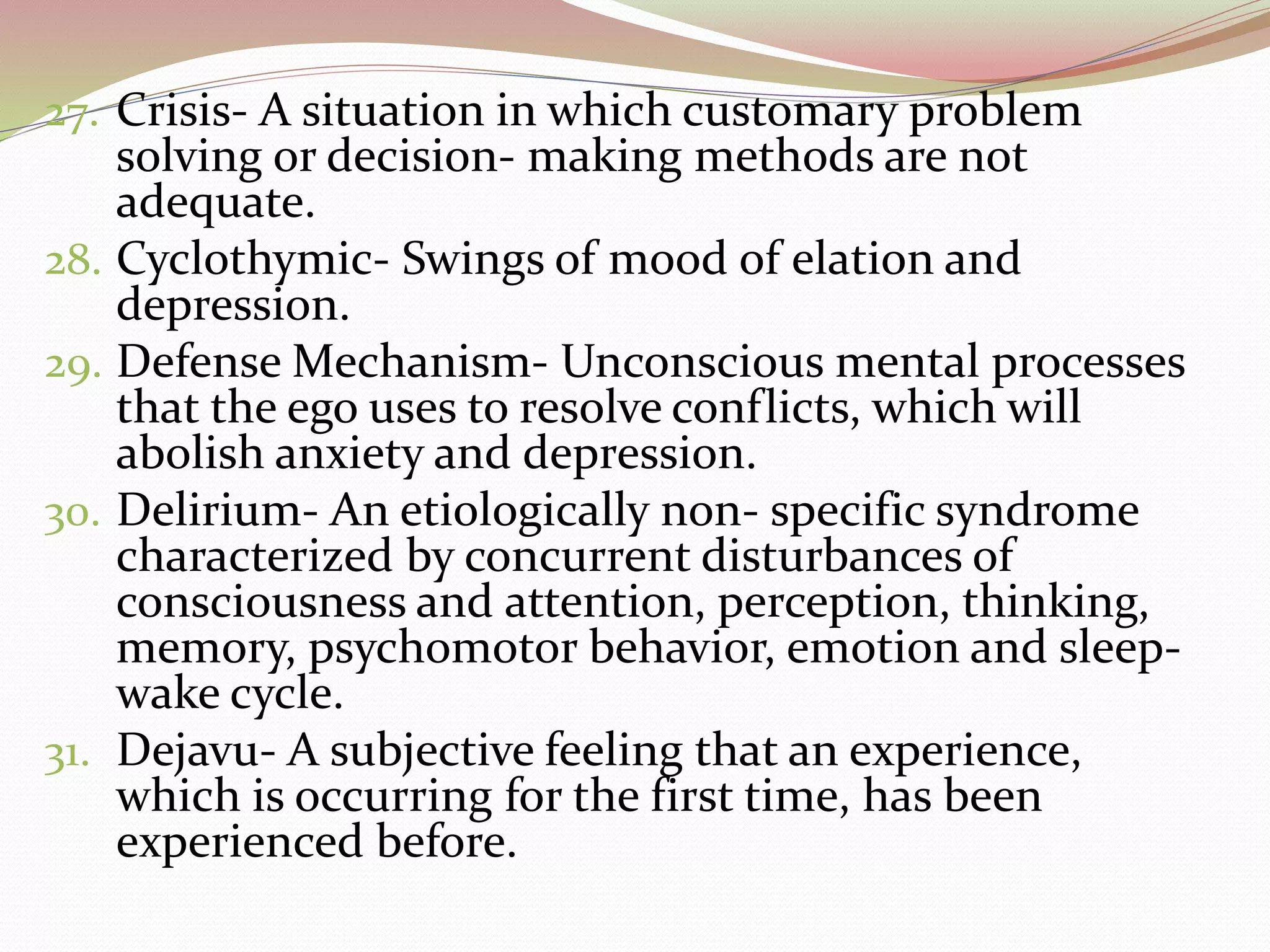 Unit-2 Psychiatric terminology.pptx | Brain and Nervous System ...