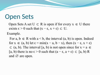 Unit -2 Real Analysis that explain the subspace, interior and closed set | PPT