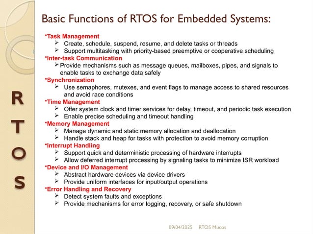 Real Time Operating System Programming Microcontroller OS -II | PPTX