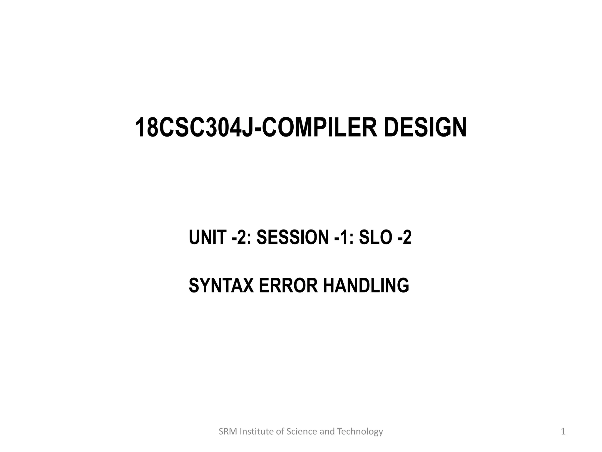 Unit 2 Compiler Design Pptx Programming Languages Computing