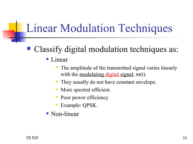 Modulation Techniques for Mobile Radio Modulation Techniques for Mobile Radio