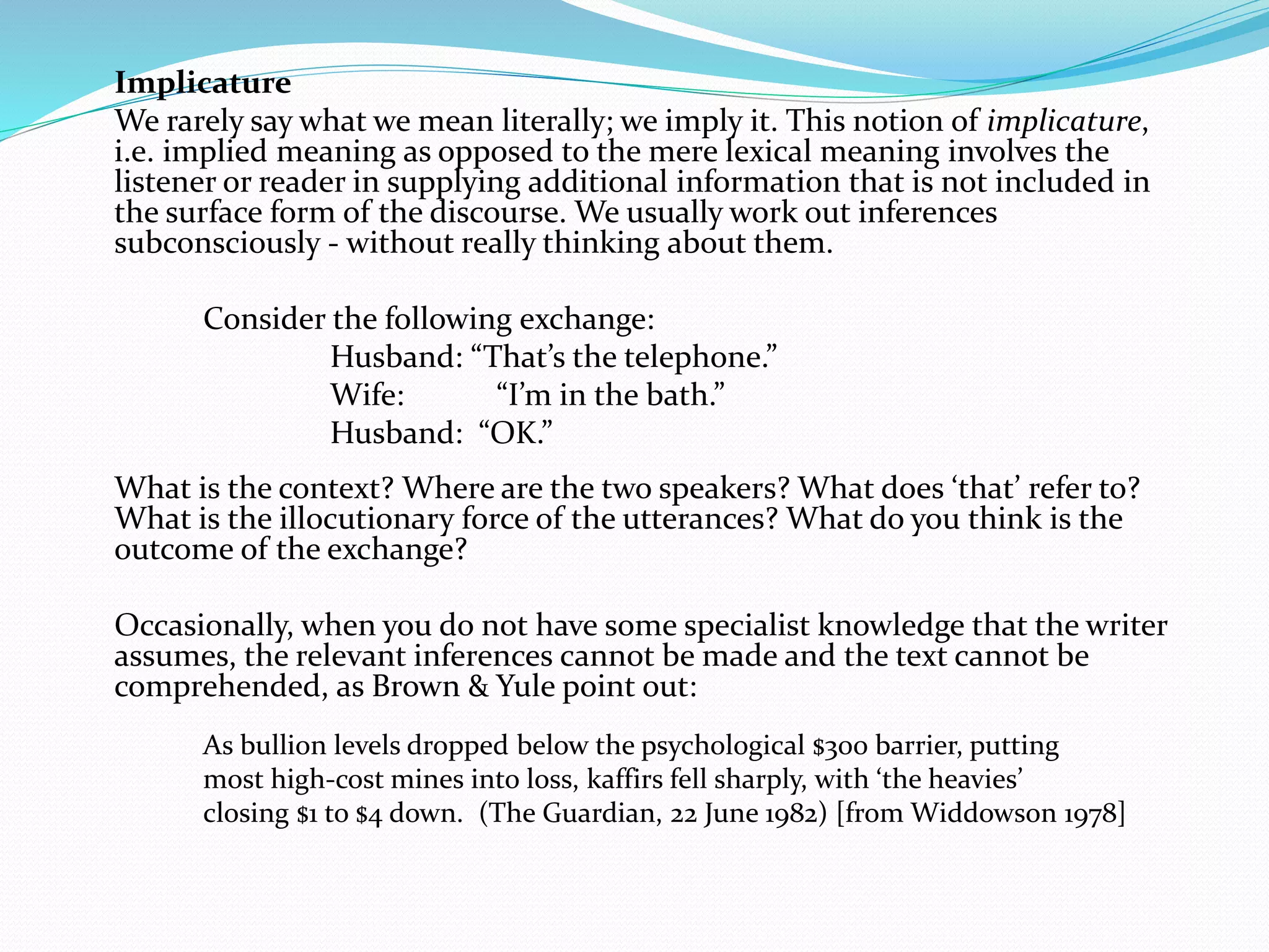 Pragmatics And Discourse Context And Speech Acts Pptx