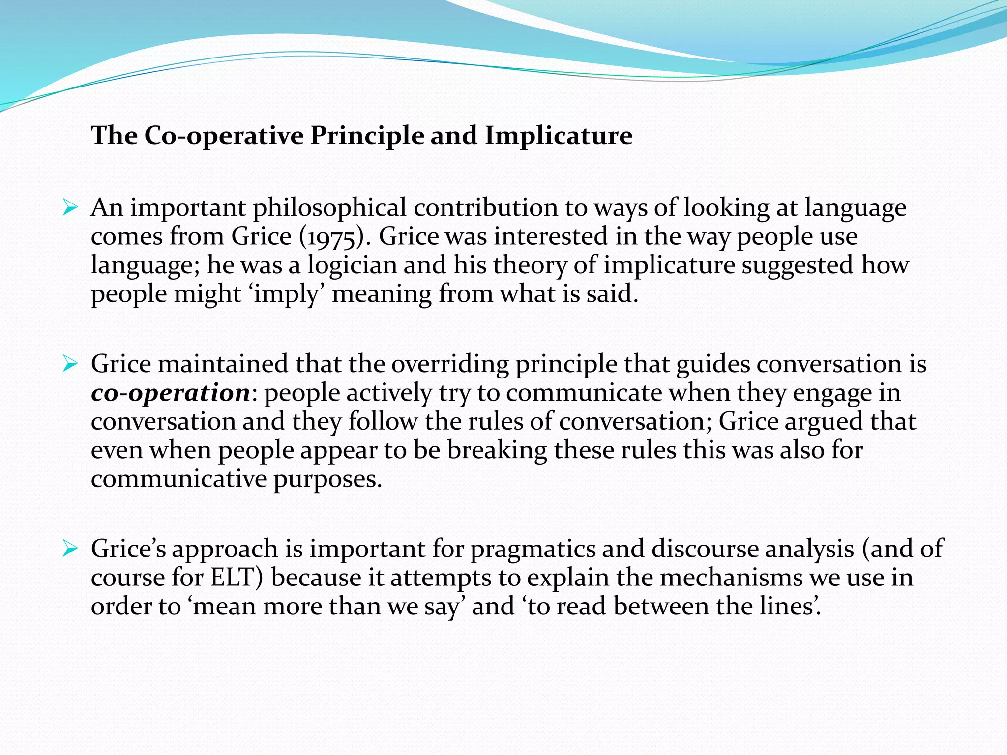 Pragmatics and Discourse , context & speech acts | PPTX