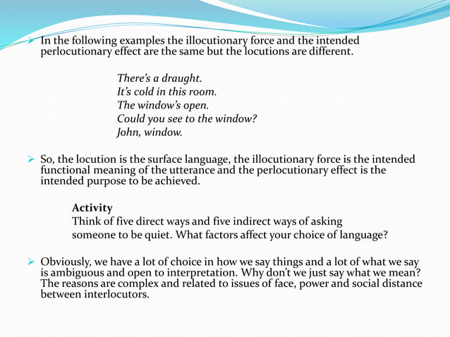 Pragmatics and Discourse , context & speech acts | PPTX