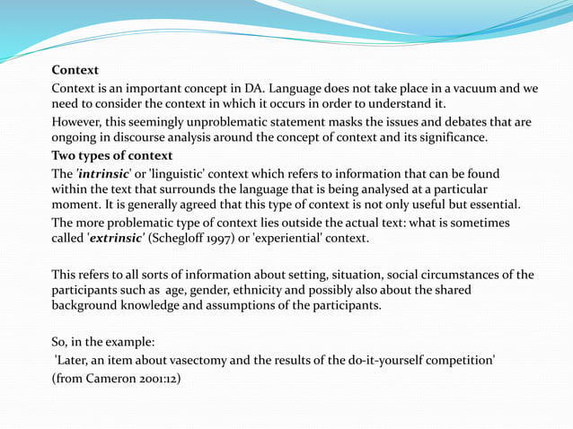 Pragmatics and Discourse , context & speech acts | PPTX