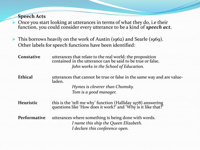 Pragmatics and Discourse , context & speech acts | PPTX