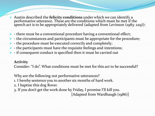 Pragmatics And Discourse Context And Speech Acts Pptx