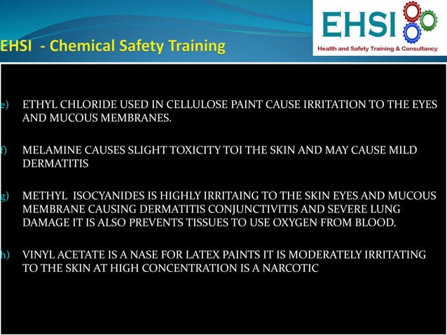 EHSI - Chemical Safety Training | PPT