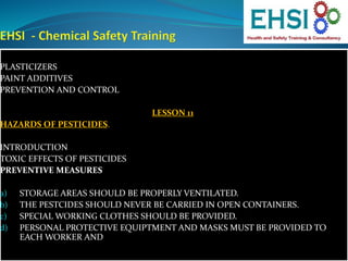 EHSI - Chemical Safety Training | PPT