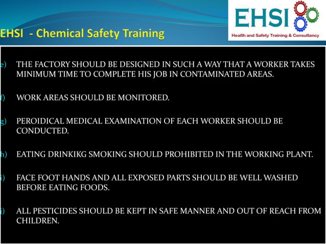 EHSI - Chemical Safety Training | PPT | Free Download