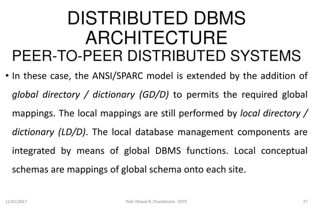 Distributed DBMS - Unit 3 - Distributed DBMS Architecture | PPT
