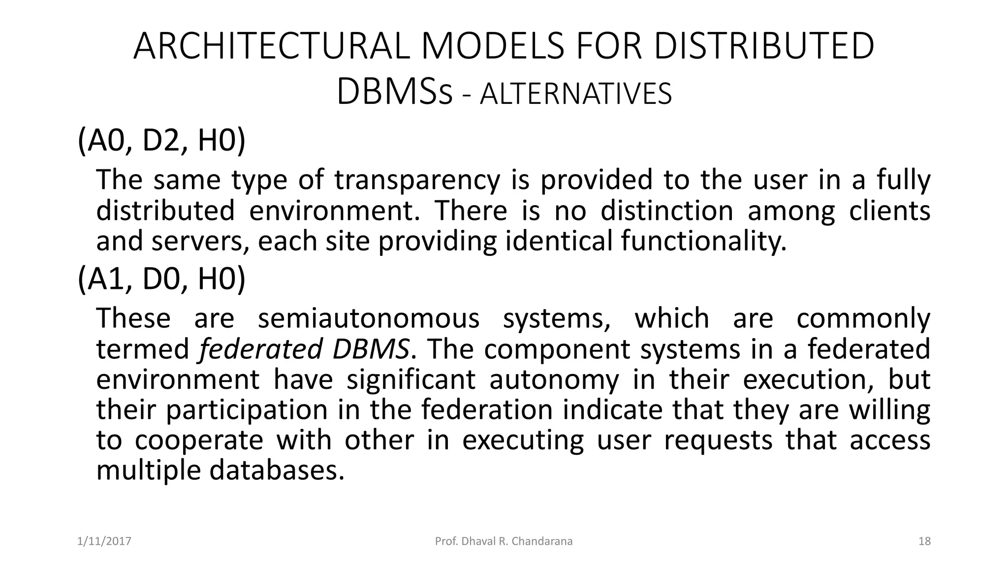 Distributed DBMS - Unit 3 - Distributed DBMS Architecture | PPT Distributed DBMS - Unit 3 - Distributed DBMS Architecture | PPT
