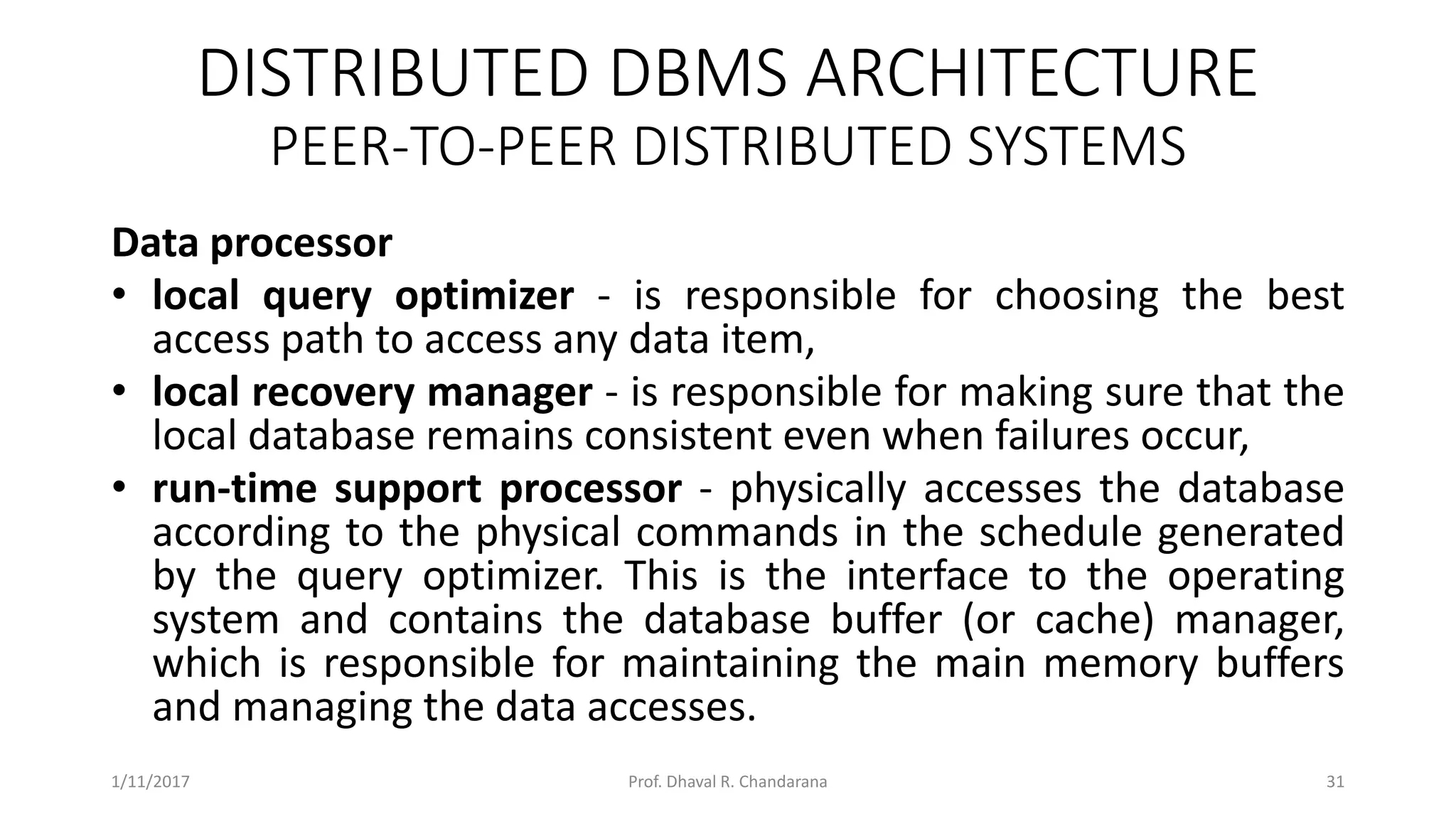 Distributed Dbms Unit 3 Distributed Dbms Architecture Ppt 8260