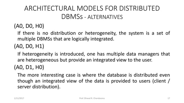 Distributed Dbms Unit 3 Distributed Dbms Architecture Ppt 7560