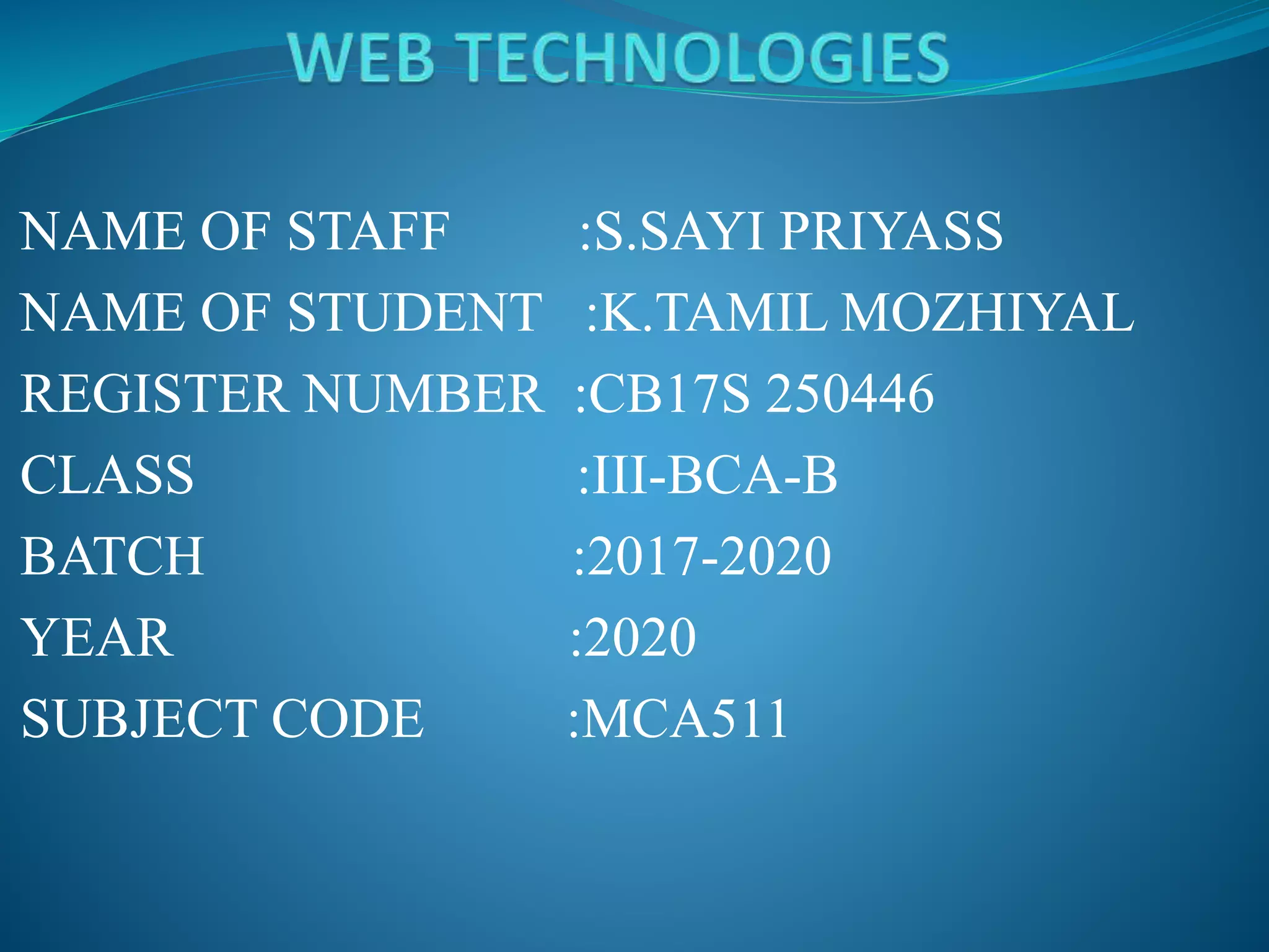 Unit 3 WEB TECHNOLOGIES | PPTX | Web Design and HTML | Internet