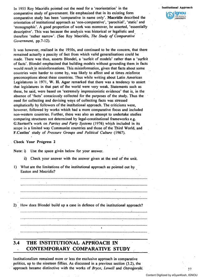 Unit 3 Comparative methods and Approaches | PDF | Civic affairs | Politics