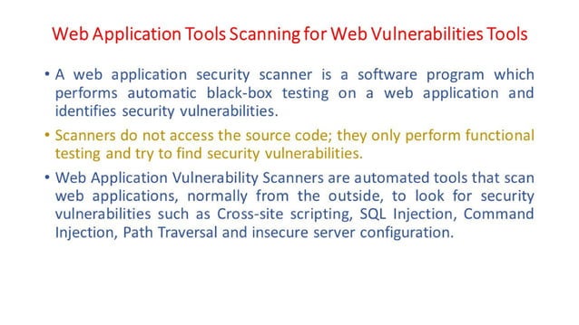 Cyber Security - Unit - 3 - Web Application Tools Scanning for web vulnerabilities Tools | PDF