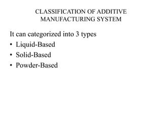 3D PRINTING - LIQUID AND SOLID BASED ADDITIVE MANUFACTURING | PPTX