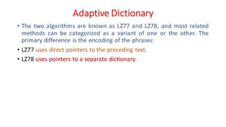 DC - Unit - 3 - Dictionary Techniques | PDF