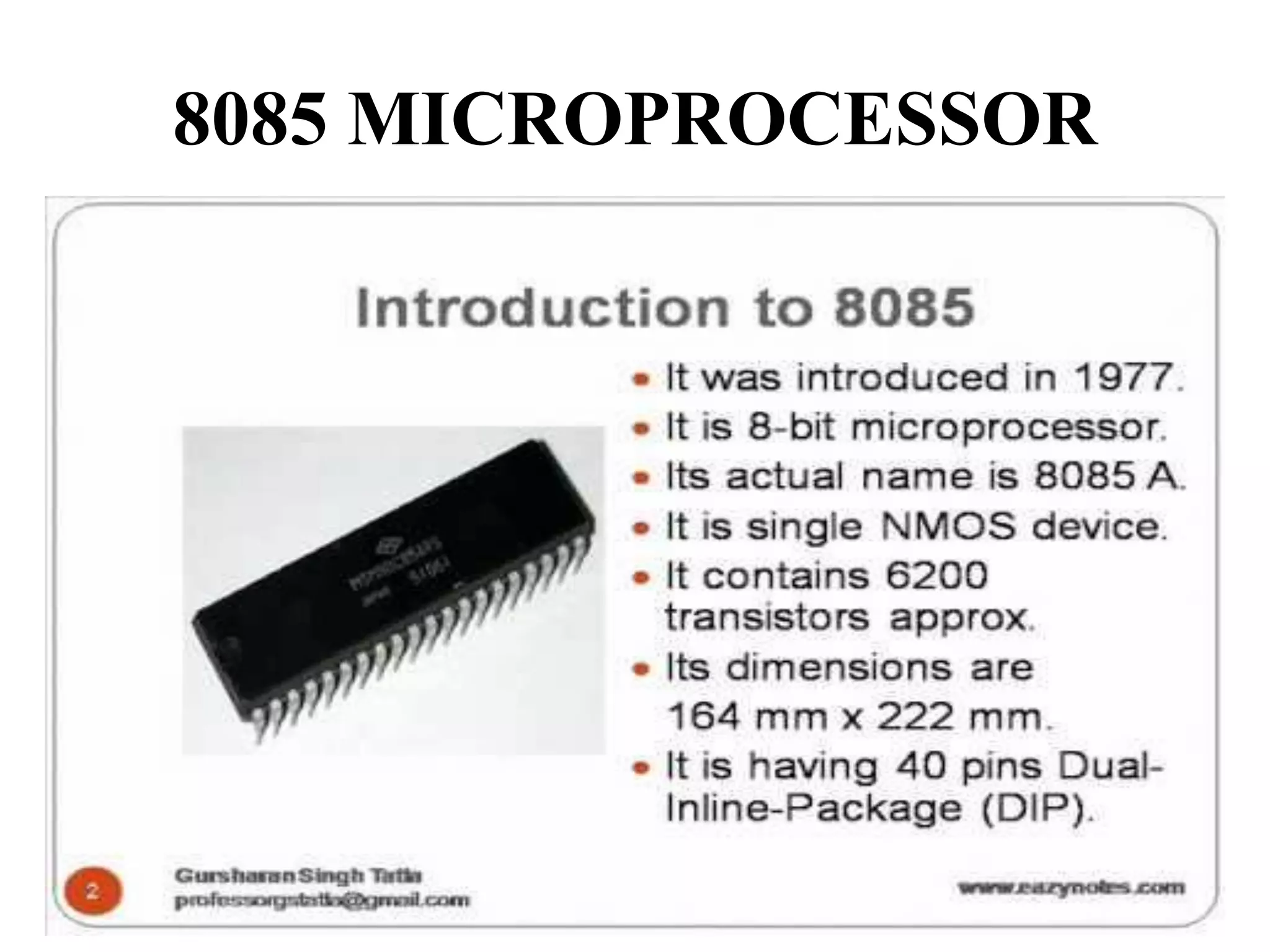 Introduction to 8085 Microprocessors | PDF